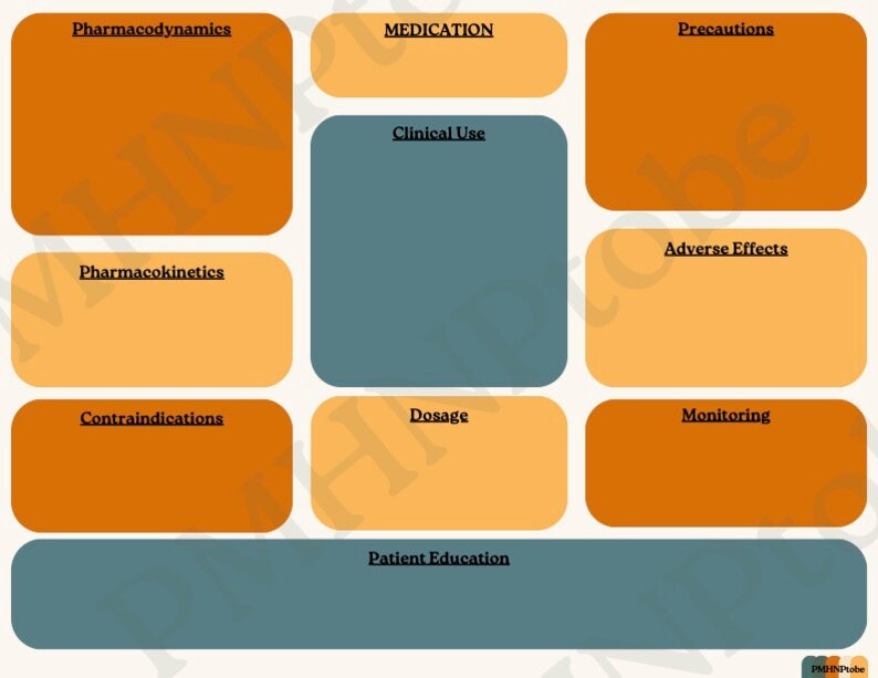 Medication Pharmacology Study Template - Etsy