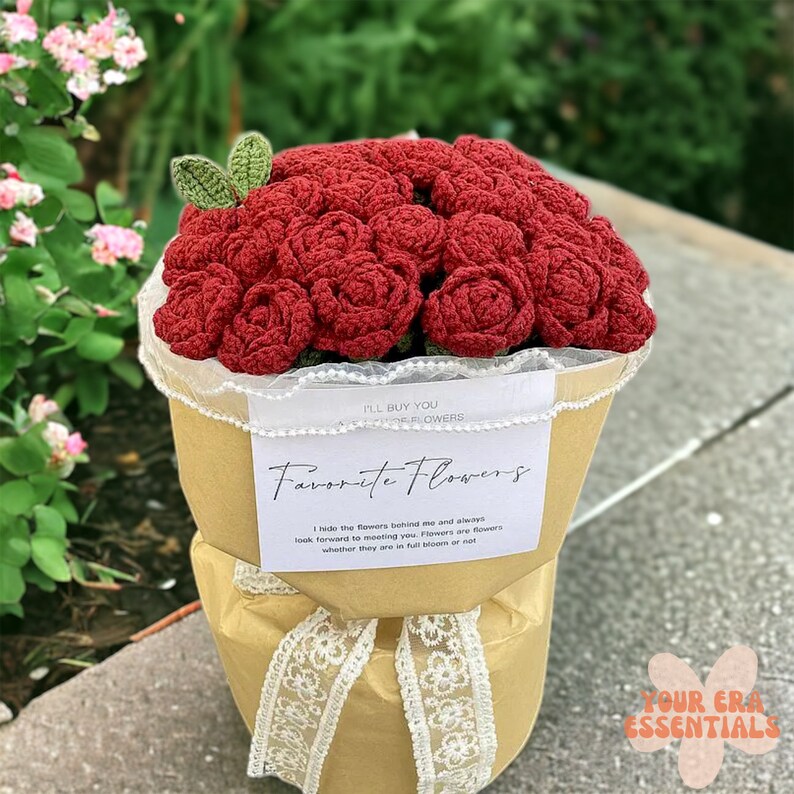 Handmade Crochet Roses Mothers Day Gift Rose Bouquet Mom Gifts ...