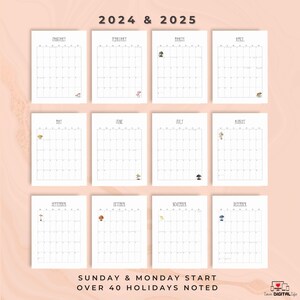 2024 2025 Calendar Bundle A4+US Letter Size - Printable & Editable ...
