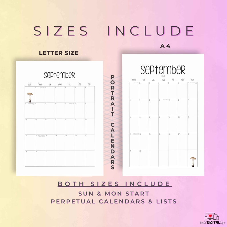 2024 2025 Calendar Bundle A4+US Letter Size - Printable & Editable ...