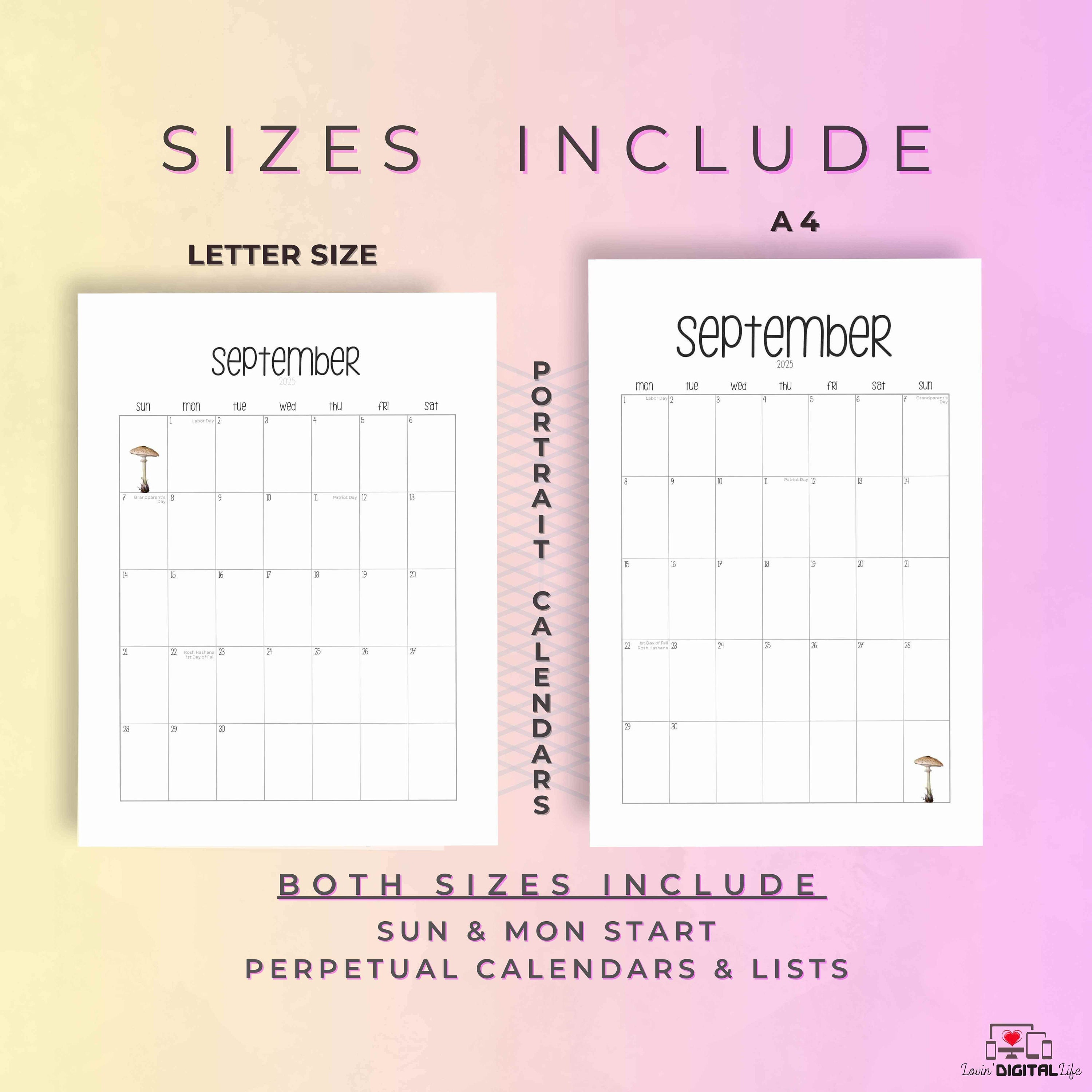 2024 2025 Calendar Bundle A4+US Letter Size - Printable & Editable ...