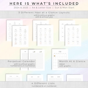 2024 2025 Calendar Bundle A4+US Letter Size - Printable & Editable ...