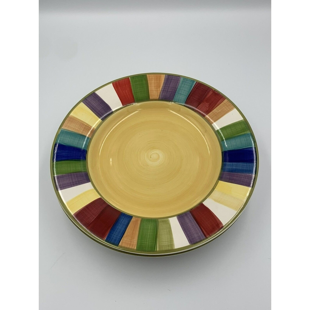 3x Philippe Richard Rainbow Stripes Dinner Plate 8047754 Y2k 2000's ...