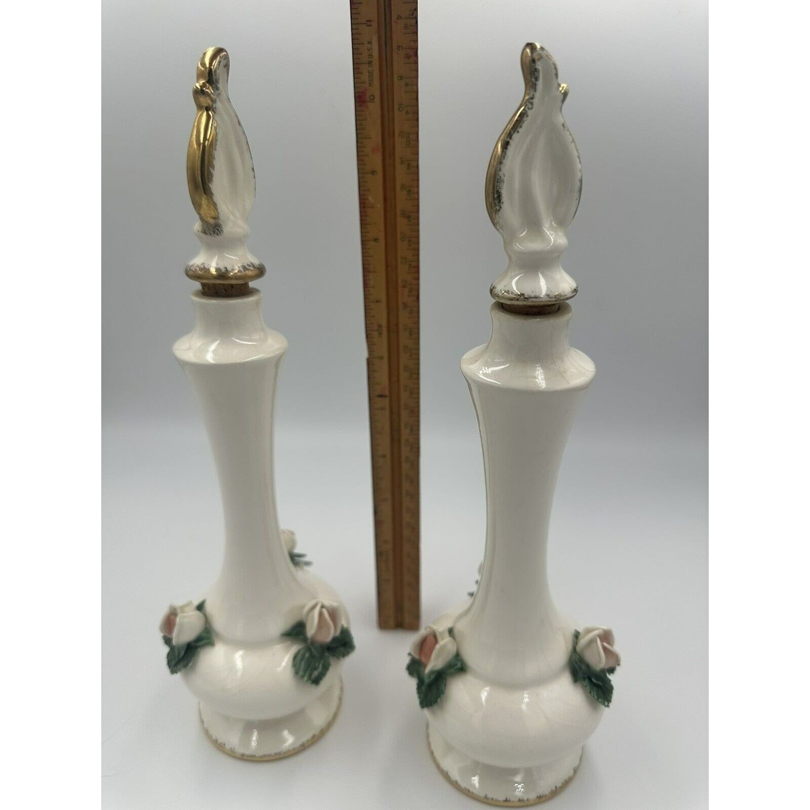 VTG Victorian Floral Oil Cruets Grayson Arts California 250 Handmade ...