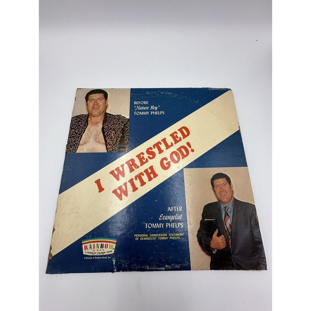 TOMMY PHELPS I Wrestled With God Wrestler 1968 Vinyl LP Religious ...