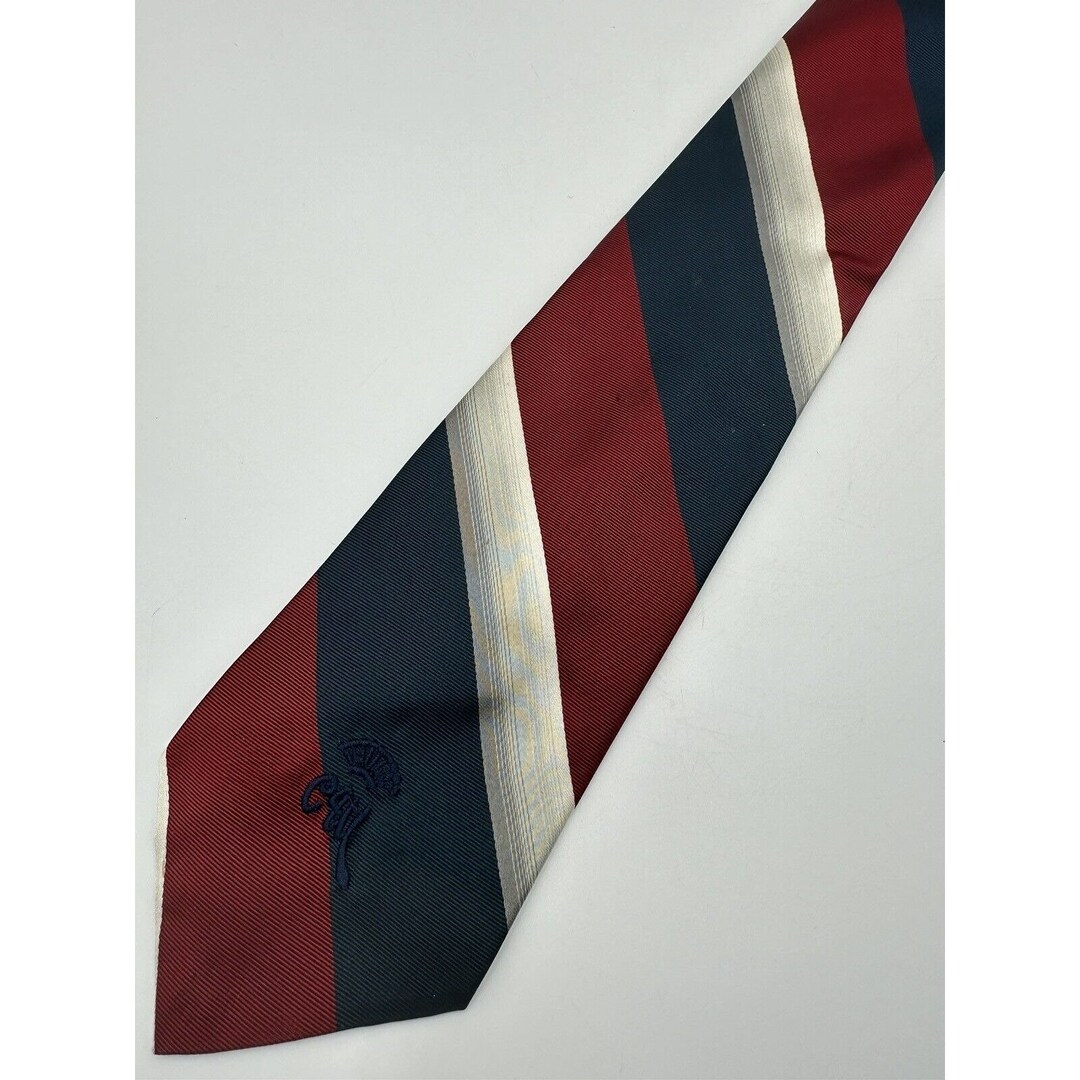 Countess Mara NY Red Blue Striped VTG Designer Ties Silk Mens Neck Tie ...