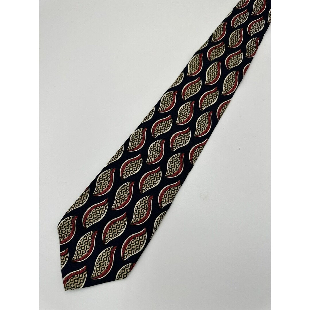 Designer Ties Mens Silk Necktie Harold Powell Abstract Geometric Red ...