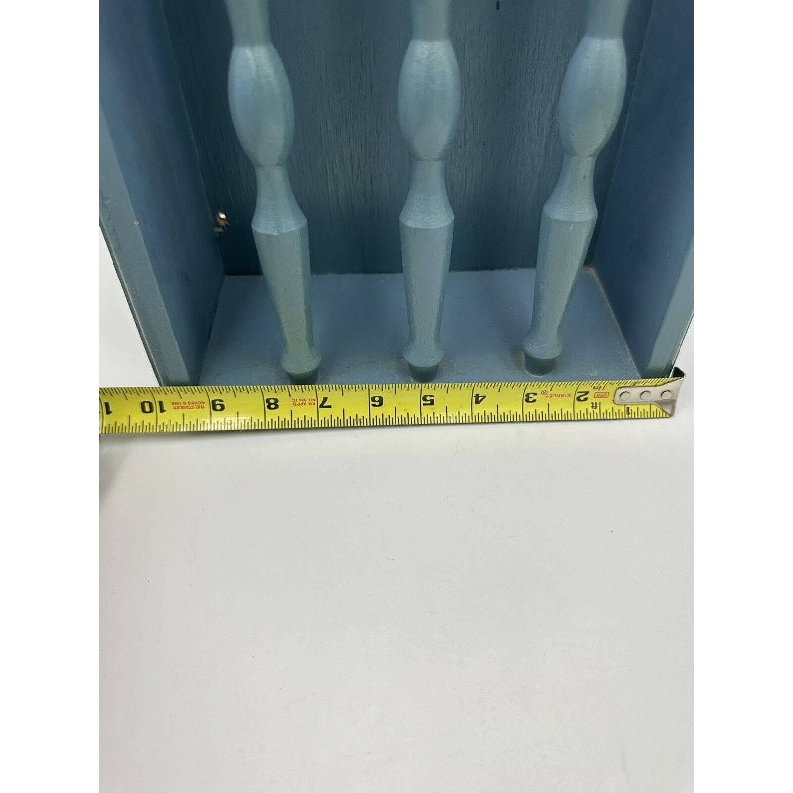 Painted Oak Magazine Book Rack Wall Holder Wood Spindles Vintage Wall ...