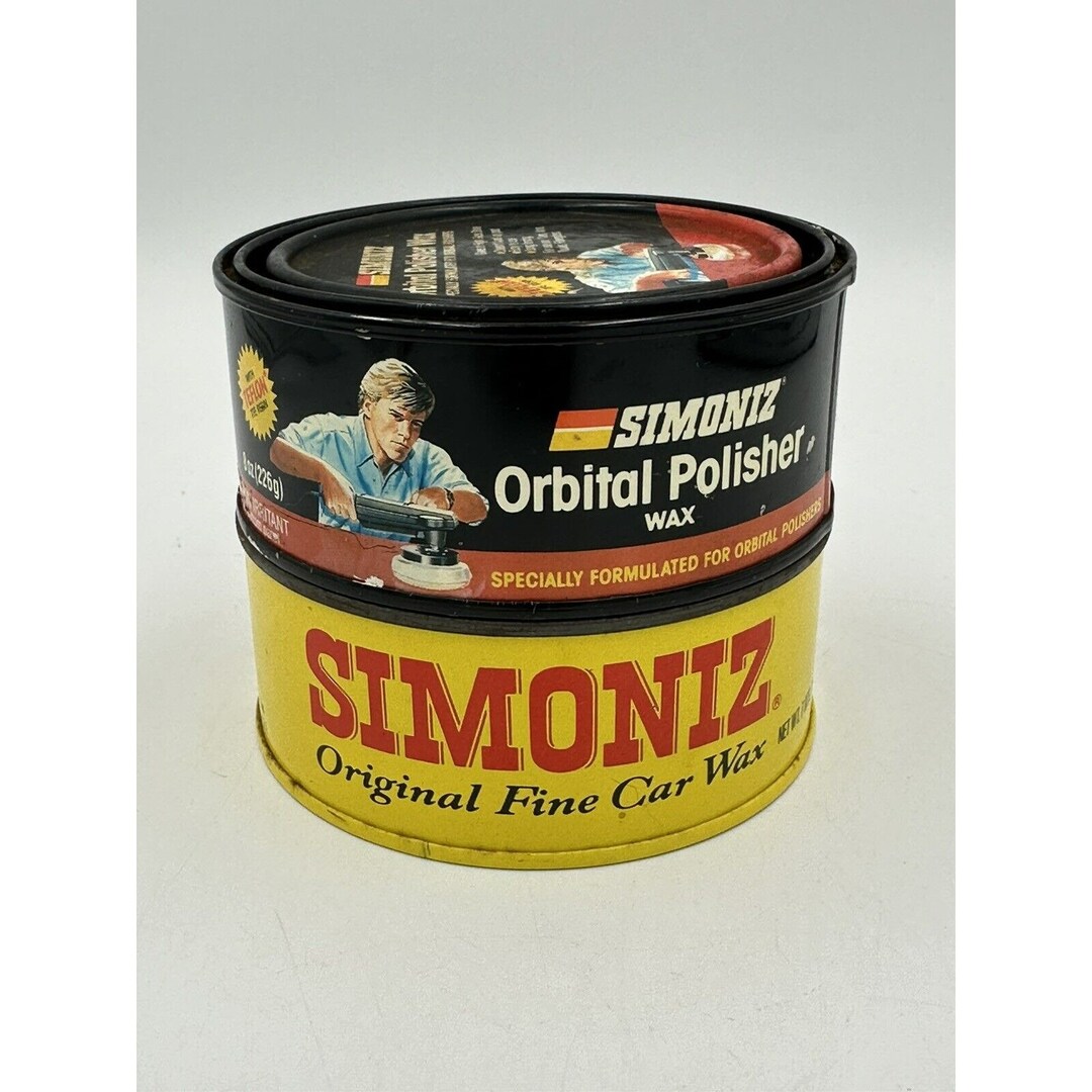 2x SIMONIZ Original Fine Wax Yellow & Black Orbital Polisher Vintage ...