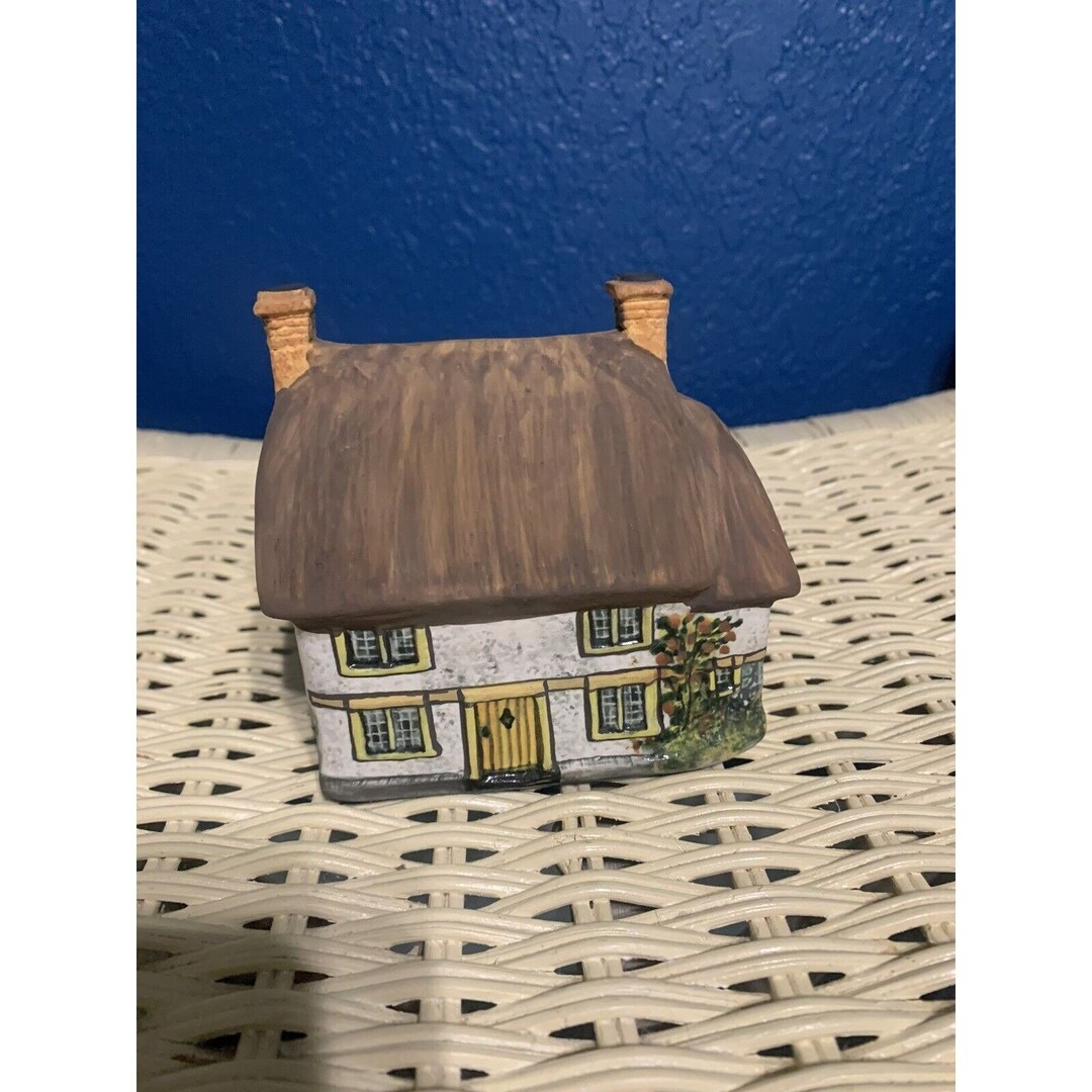 Vtg Hand Painted Ceramic Cottage Cute Miniature Cottagecore Grannycore ...