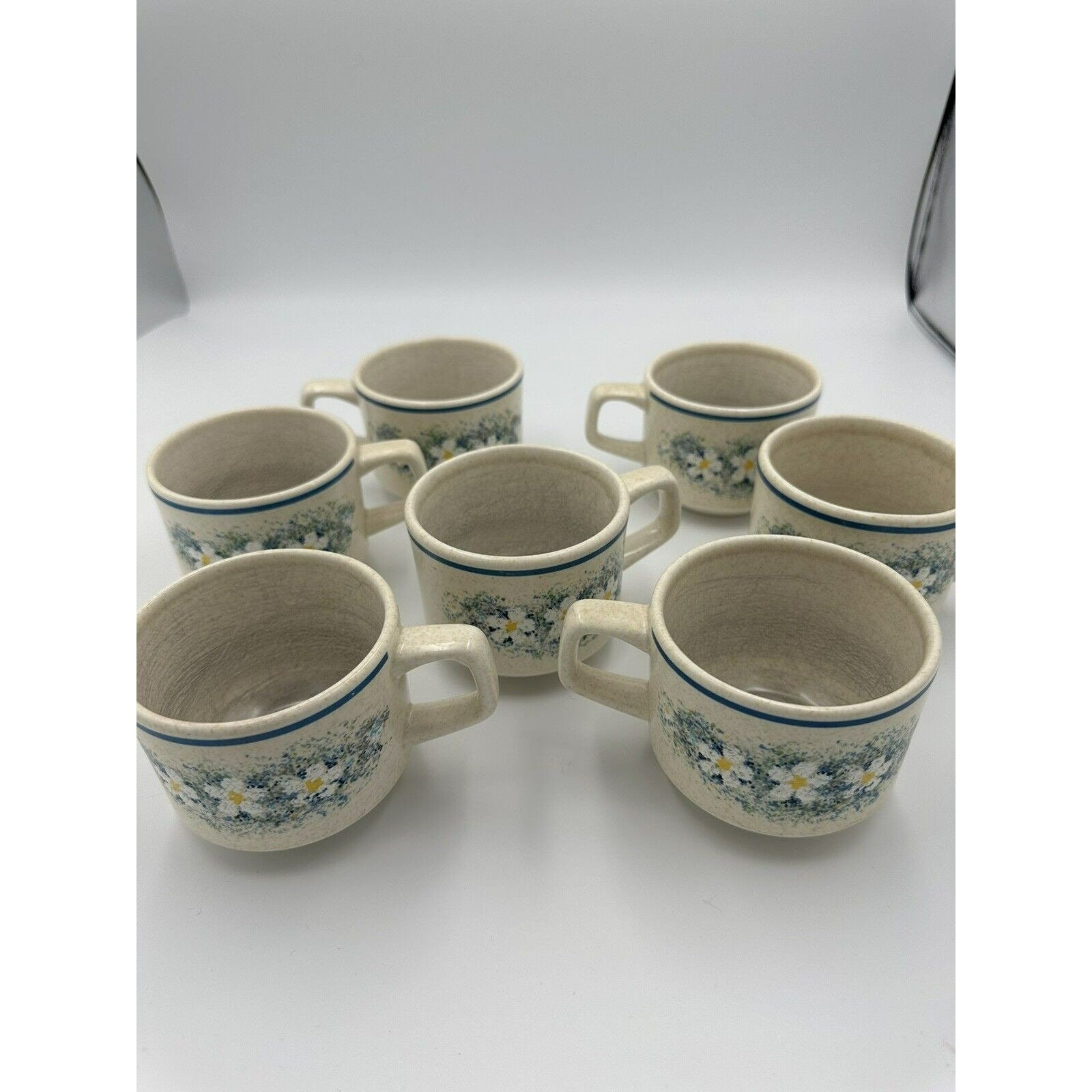 7x LENOX Temper-ware DEWDROPS Coffee Cups Vintage 1970's Stoneware ...