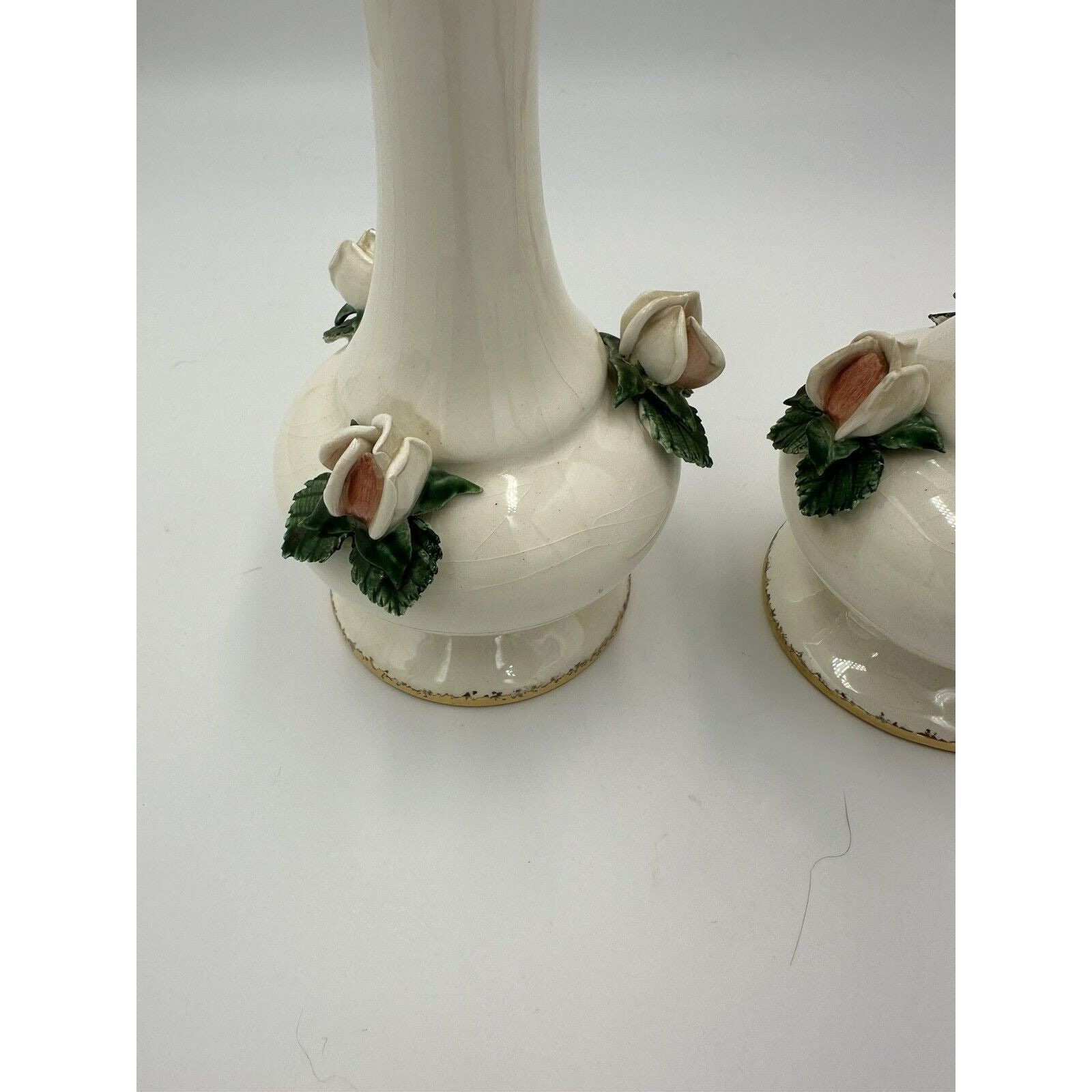 VTG Victorian Floral Oil Cruets Grayson Arts California 250 Handmade ...