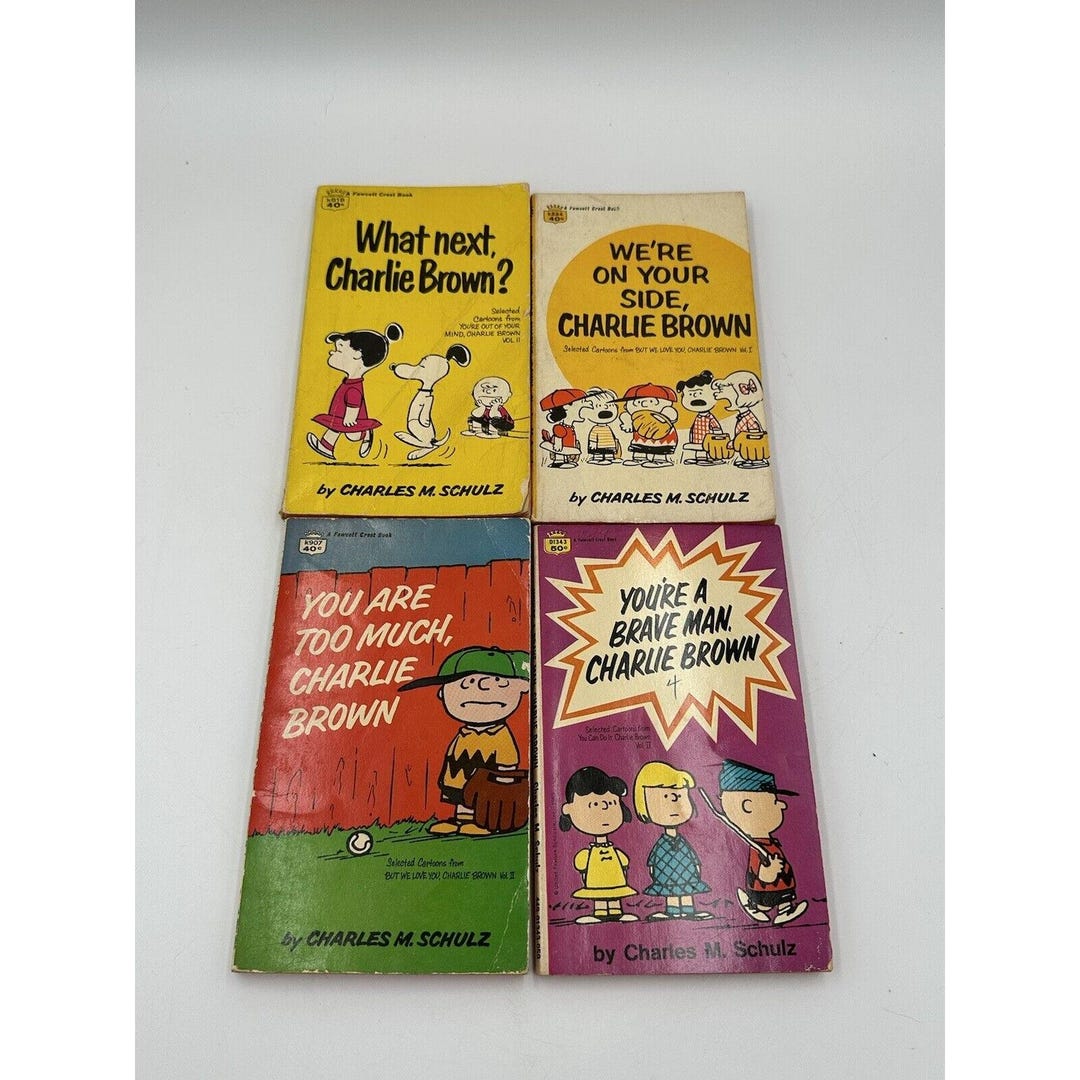 1950s-60s Lot of 4 Peanuts Comic Strip Compilations Books Charlie Brown ...