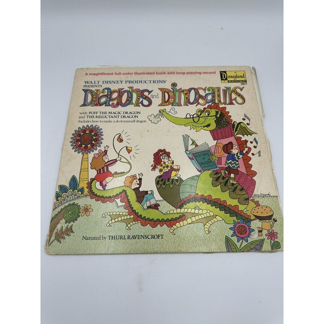 VTG Walt Disney Dragons & Dinosaurs Record Booklet 3817 Puff the Magic ...