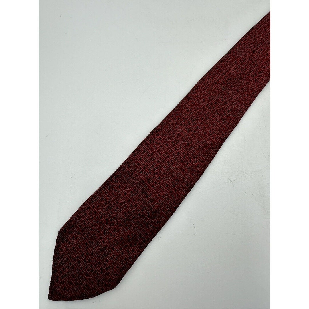 60s 70s Skinny Tie Red Black Spots VTG Designer Ties Rayon Mens Necktie ...