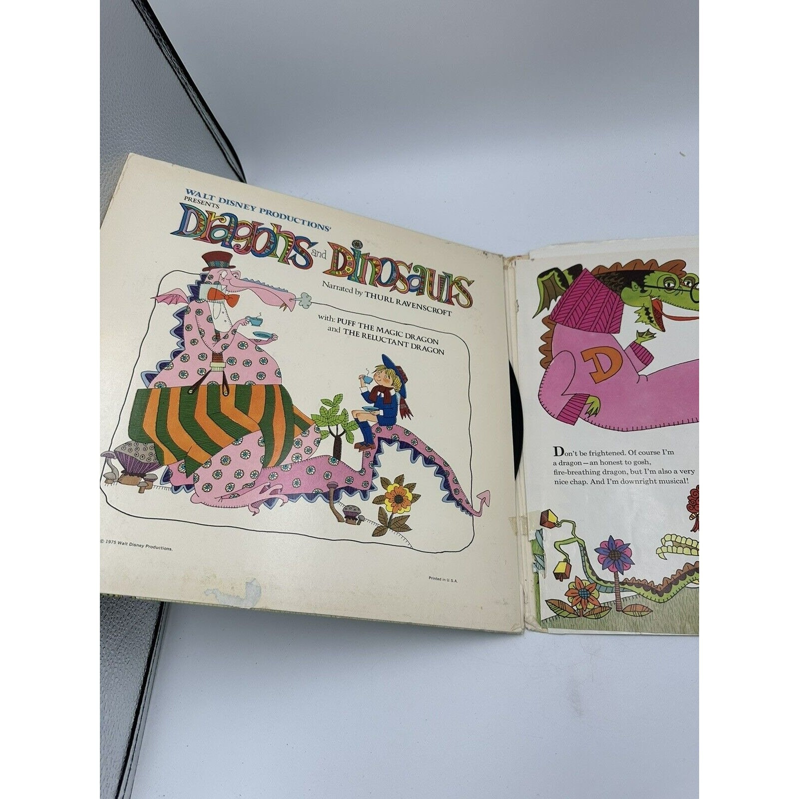 VTG Walt Disney Dragons & Dinosaurs Record Booklet 3817 Puff the Magic ...