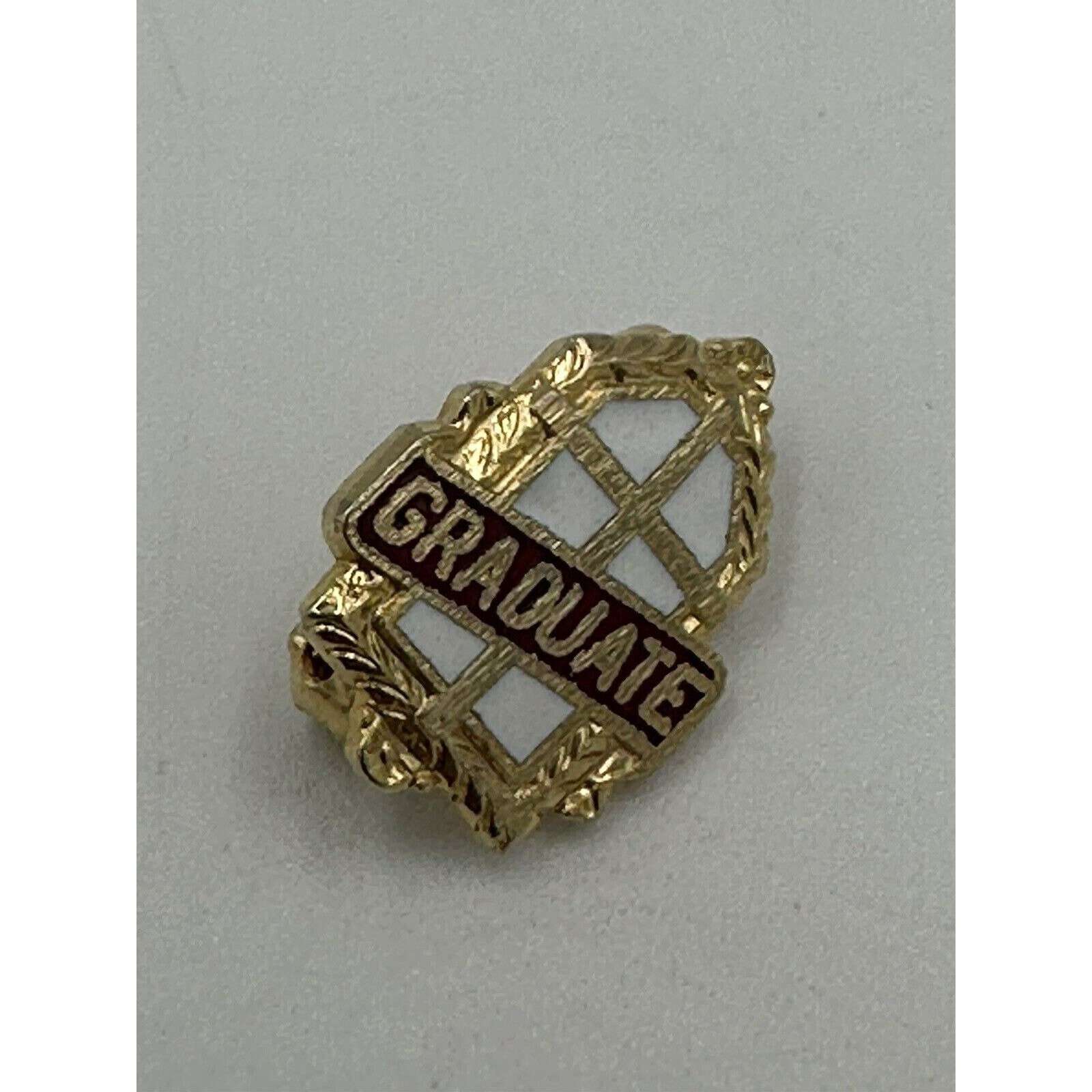 Vintage Graduate With Red Gold Cross Lapel Pin Pinback Religious ...
