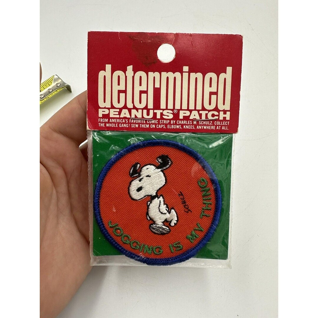 1971 Vintage Peanuts Snoopy Sew-on Patch Jogging is My Thing Schulz NIP ...