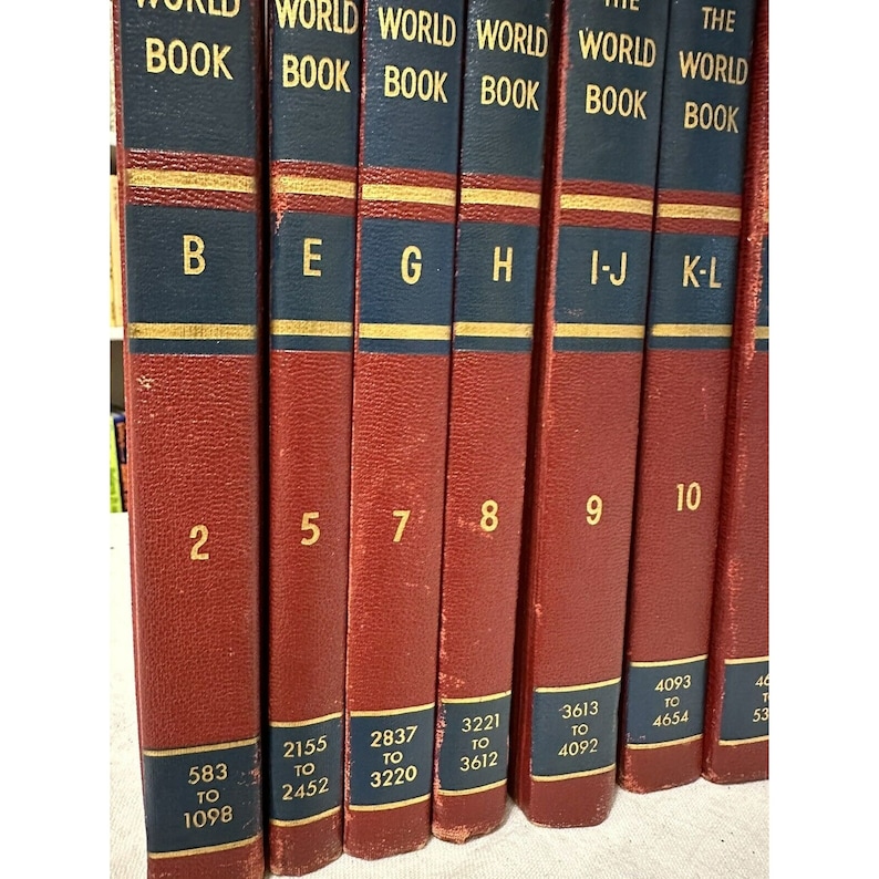 Vintage Decorative Books 1960's World Book Encyclopedia Set of 12 Books ...