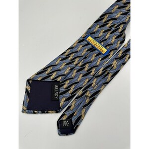 Vintage Designer Ties Cocktail Collection Neck Tie 100% Silk Beige Blue ...