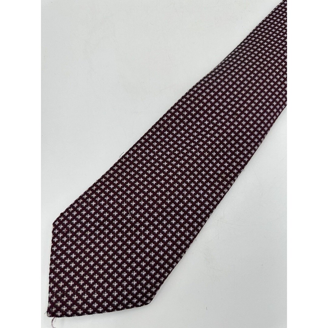 Alessandro Knit Red White Cross 70s 80 VTG Designer Ties Polyester Mens ...