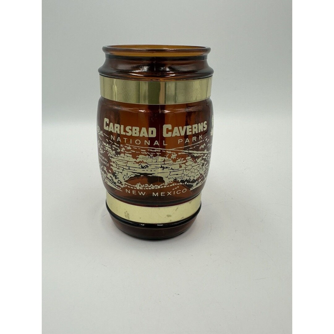 Siesta Ware Made in USA Carlsbad Caverns NM Souvenir Brown Glass Mug ...