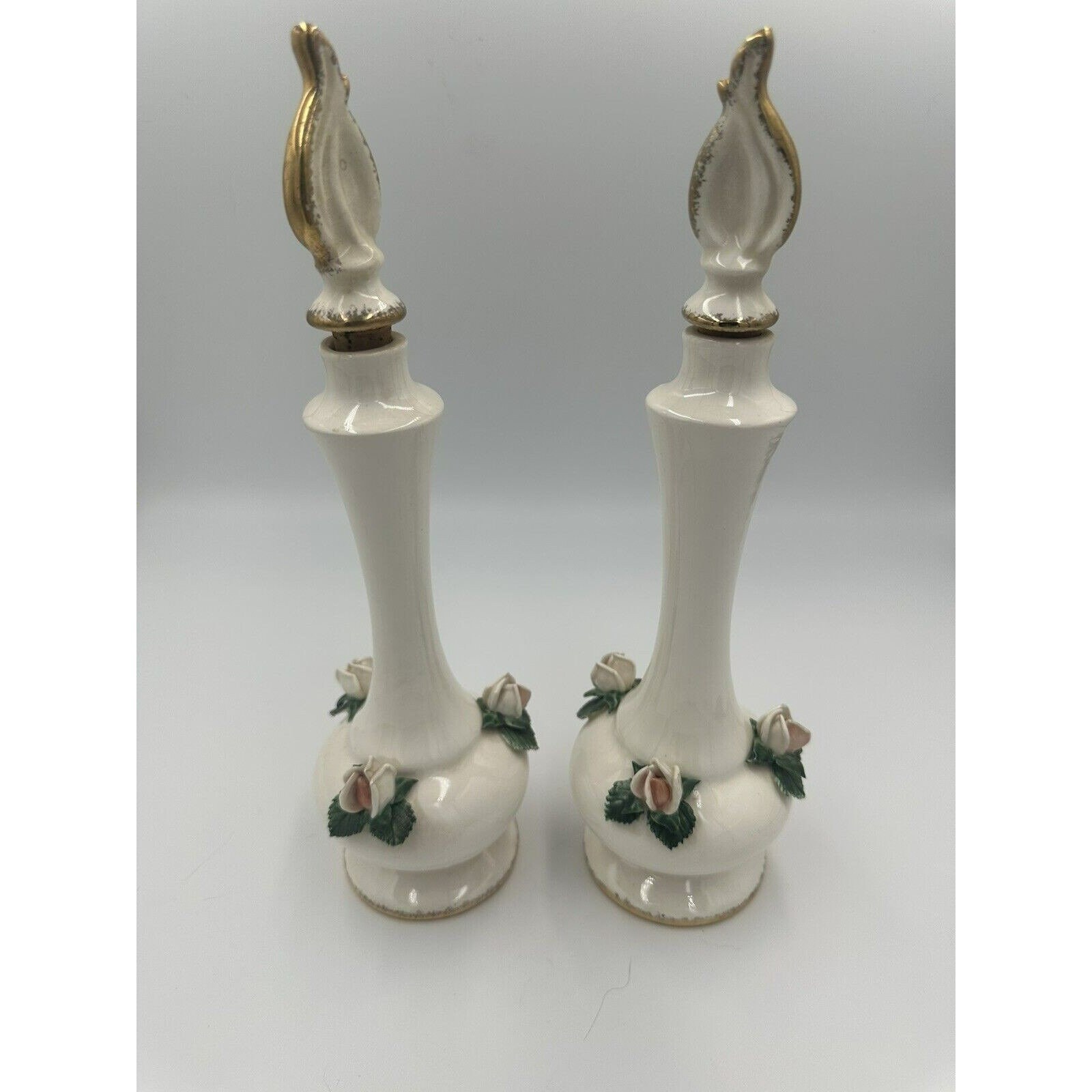 VTG Victorian Floral Oil Cruets Grayson Arts California 250 Handmade ...