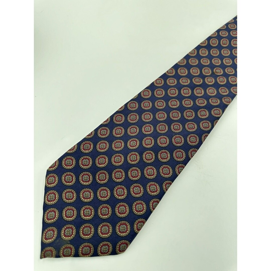 Jonathan Blue Red Geometric 80s 90s VTG Designer Ties Silk Mens Necktie ...