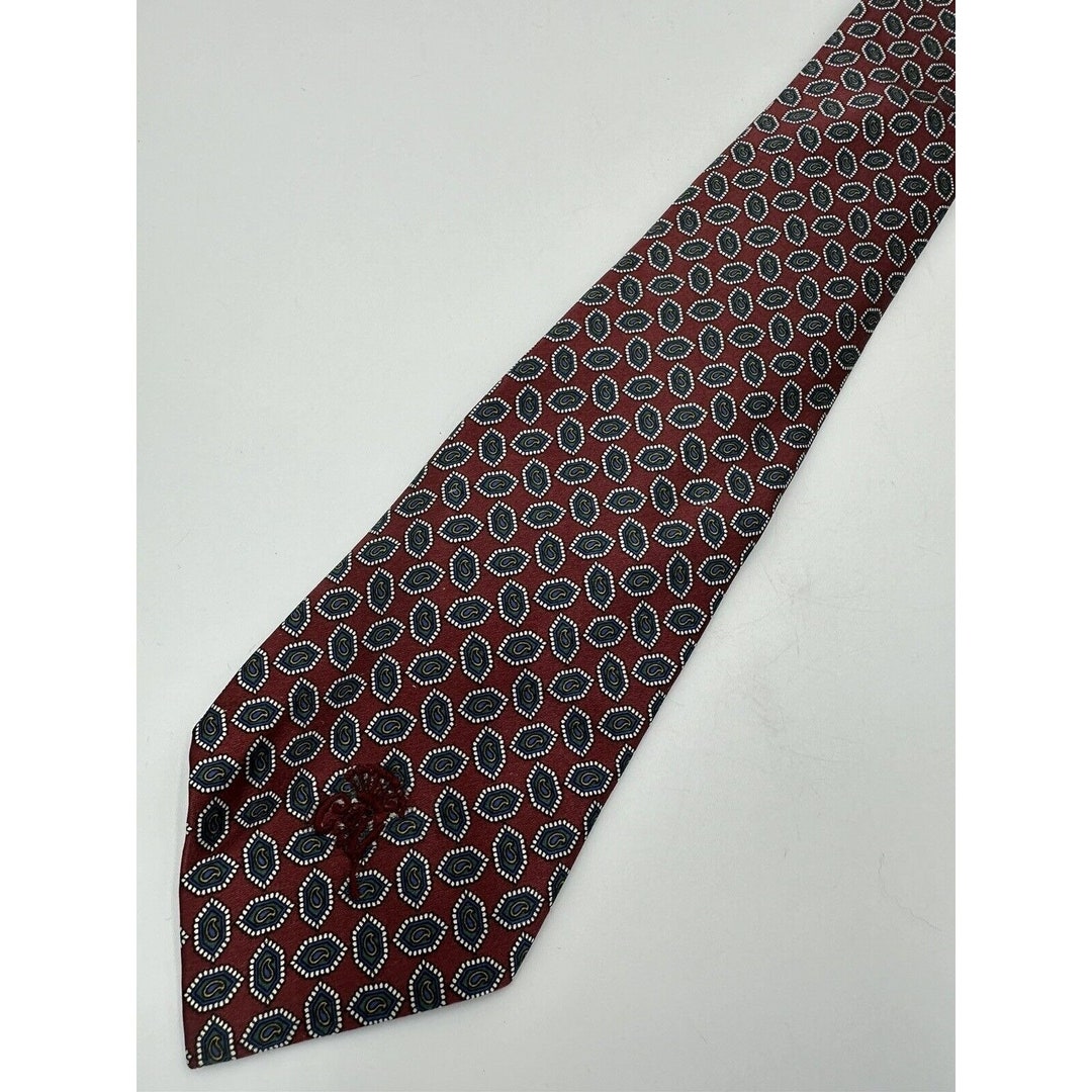 Countess Mara Red Blue Diamond Abstract VTG Designer Ties Silk Mens ...