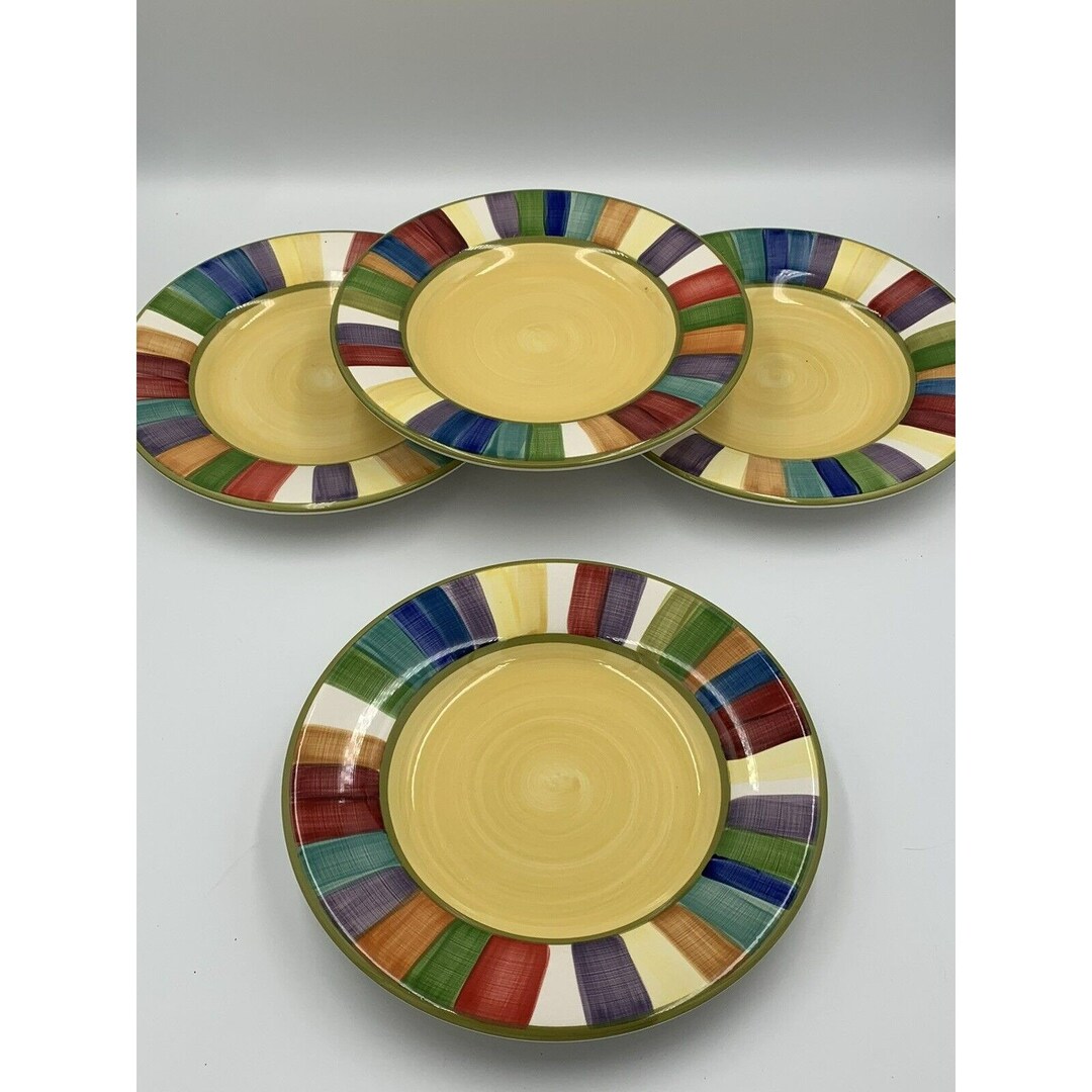 Set of 4 Philippe Richard Rainbow Stripes Salad Plate 8047757 Y2k ...