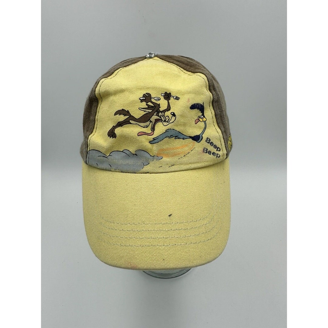 VTG Looney Tunes Roadrunner & Wylie Coyote Adjust Snapback Hat Cap 1990 ...