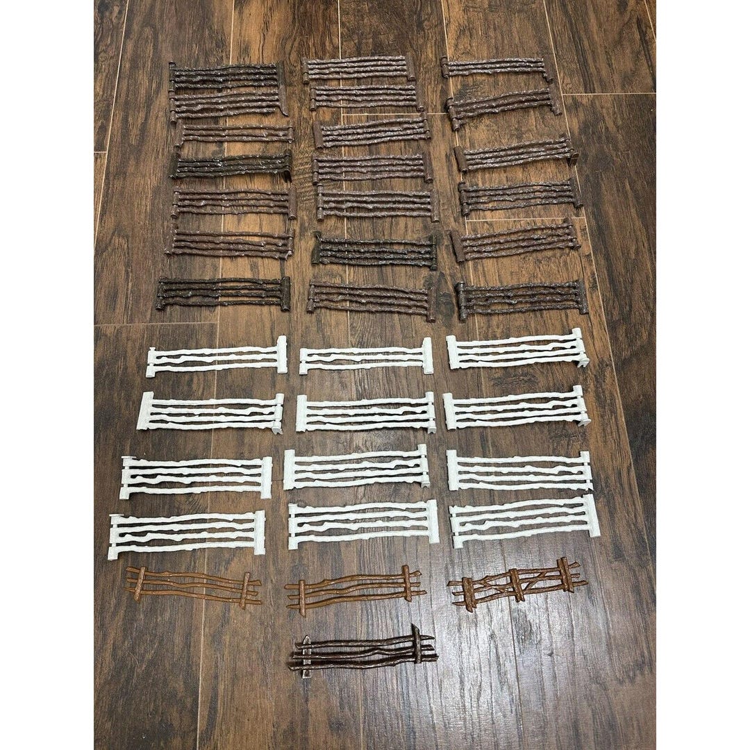 Vintage Marx Farm Playset Stable, Barnyard Fencing Used 36 Pcs Western ...