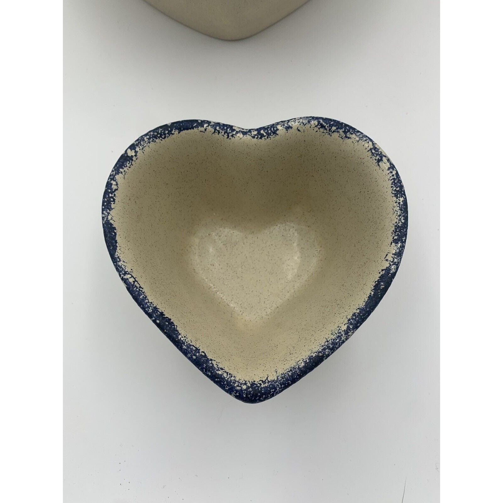 Stoneware Ceramic Nesting Mixing Bowls Heart Shaped Cream Blue - Etsy
