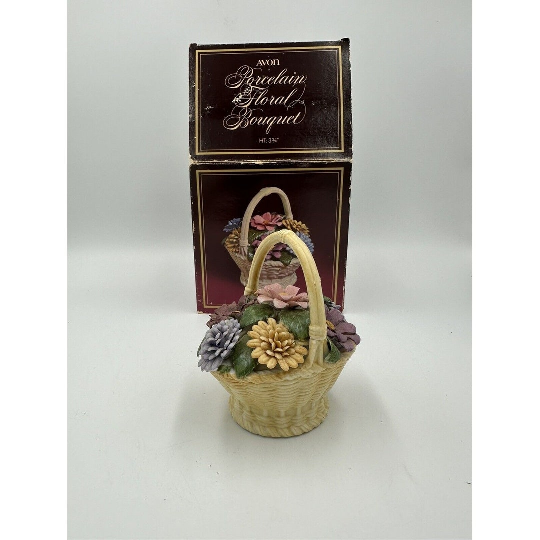 AVON porcelain Floral Bouquet Hand Painted Porcelain brand NEW Vintage ...