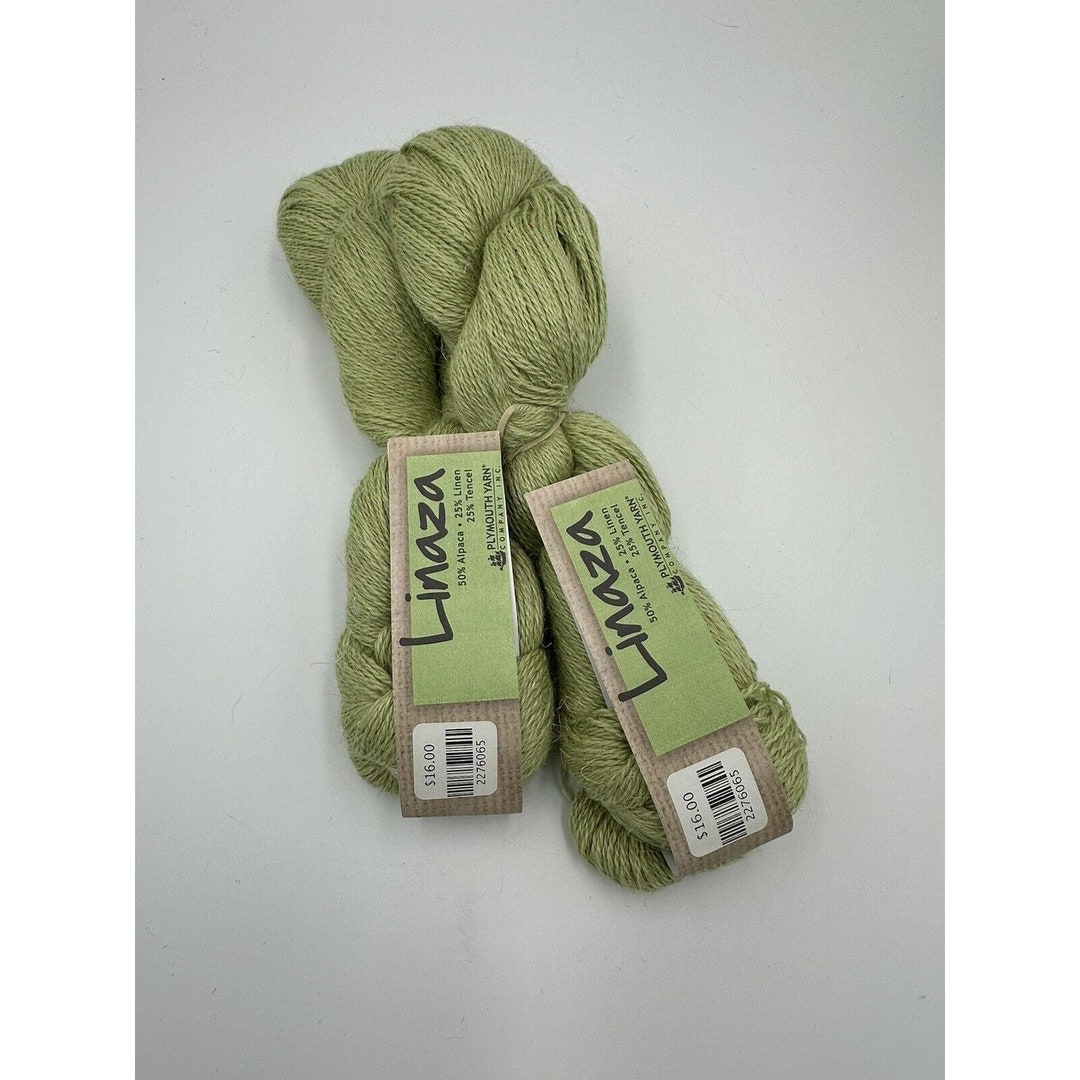2x Linaza Alpaca Linen Tencel Yarn Plymouth Yarn Co Peru 4888 Green ...
