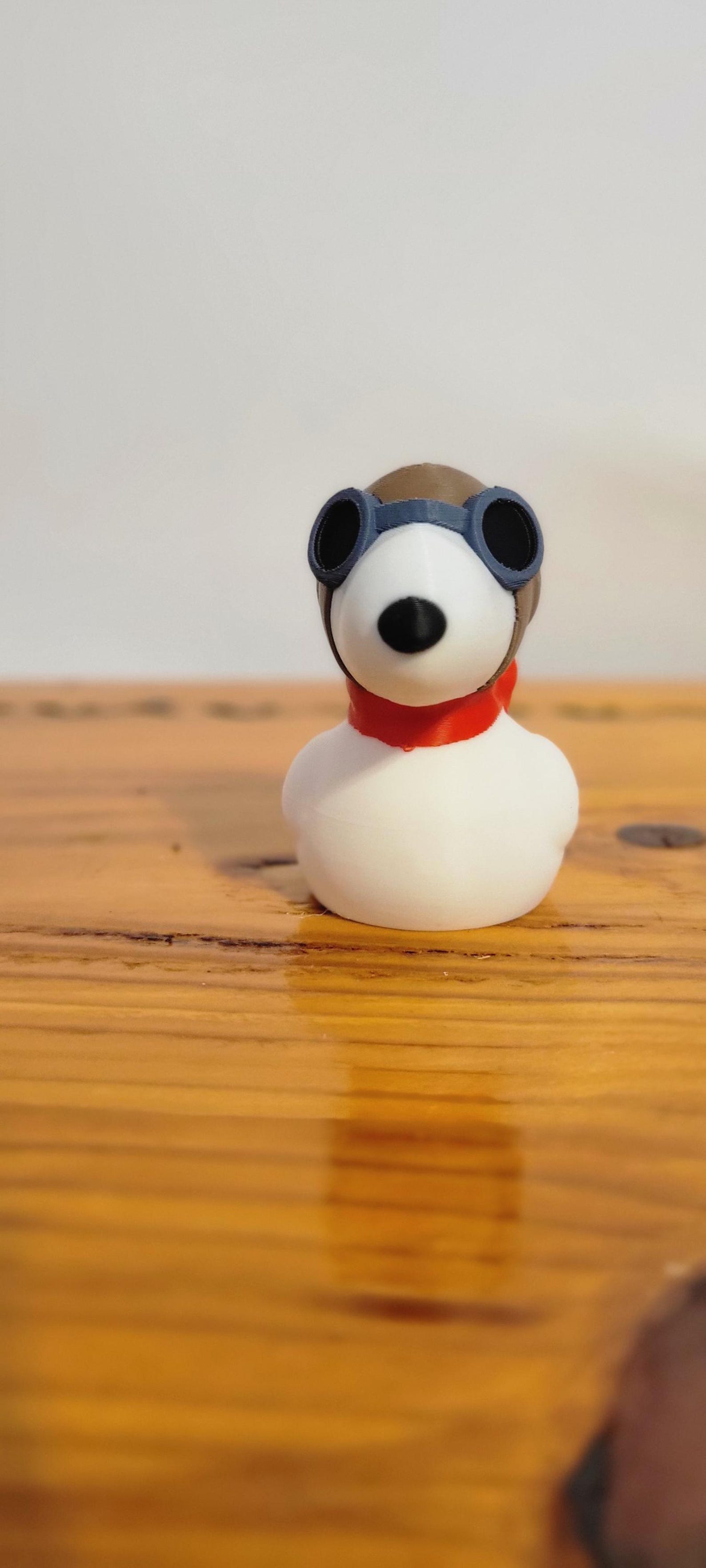 Fighter Pilot Snoopy Duck Figure: 3d-printed Plastic, Red Scarf ...