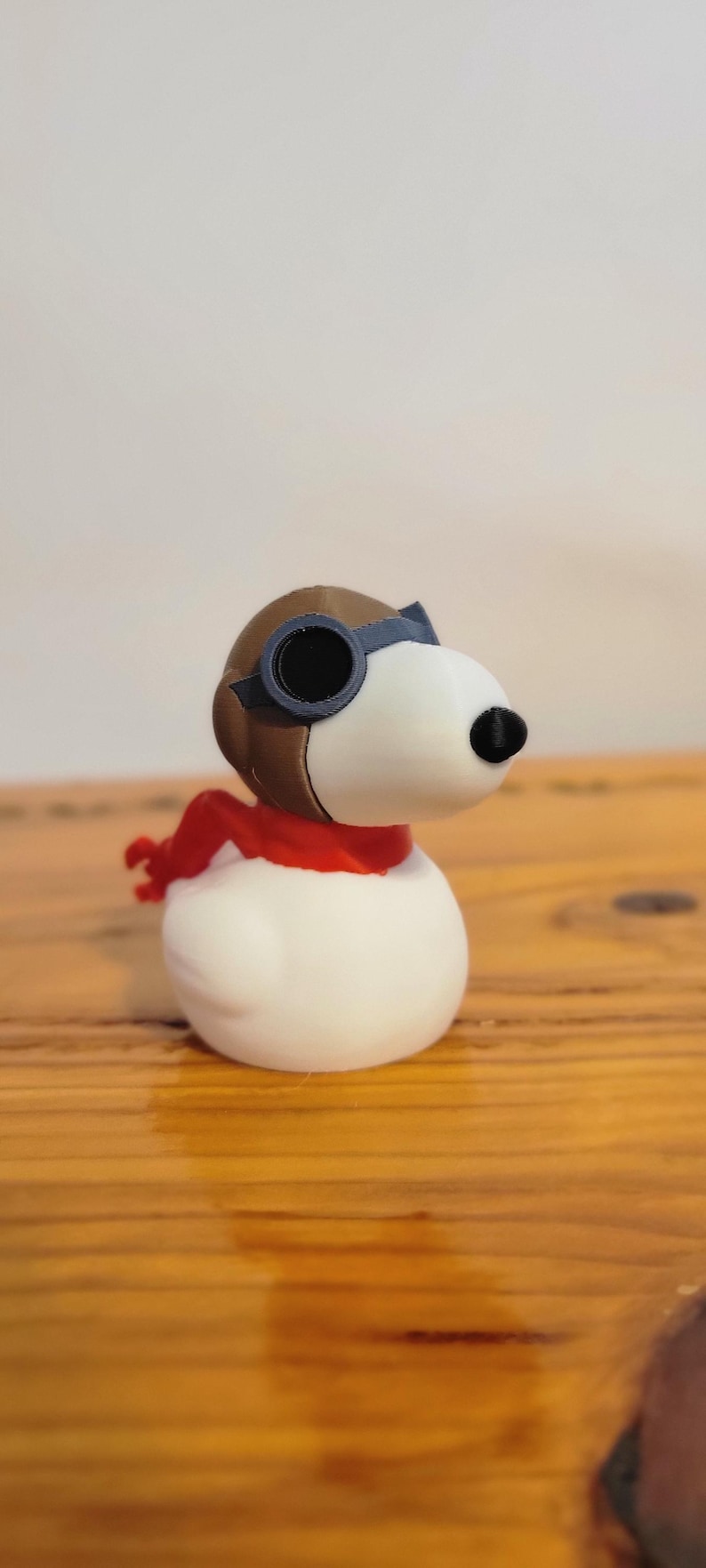 Fighter Pilot Snoopy Duck Figure: 3d-printed Plastic, Red Scarf ...