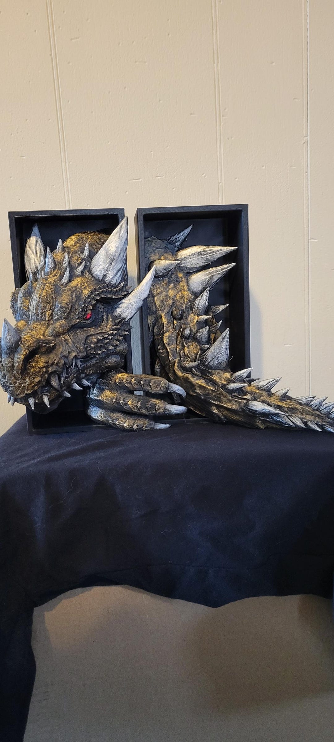 Emerging Dragon and Tail Book Nook 8 Inches Tall With Random Glass Eyes ...