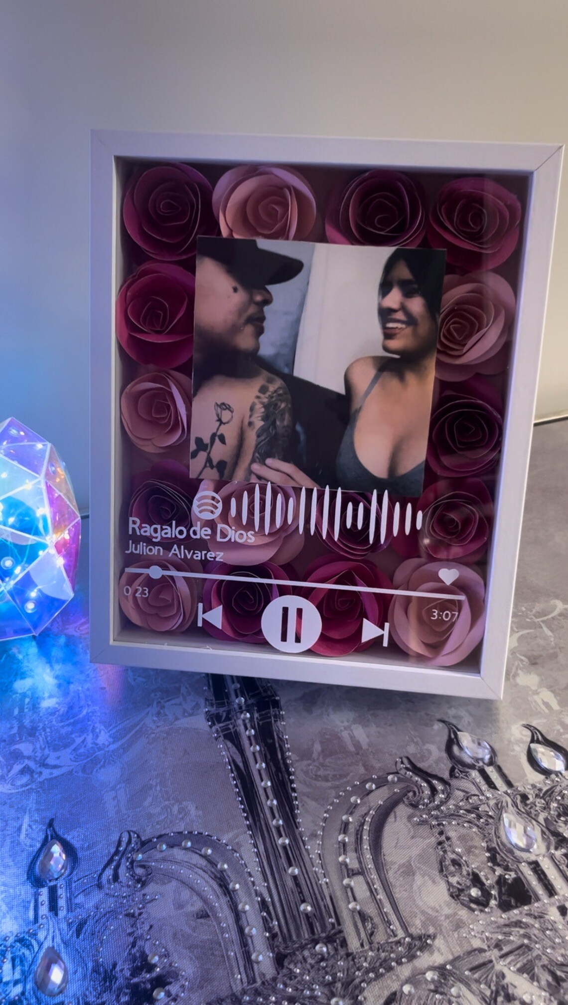 Spotify Rose Shadow Box - Etsy