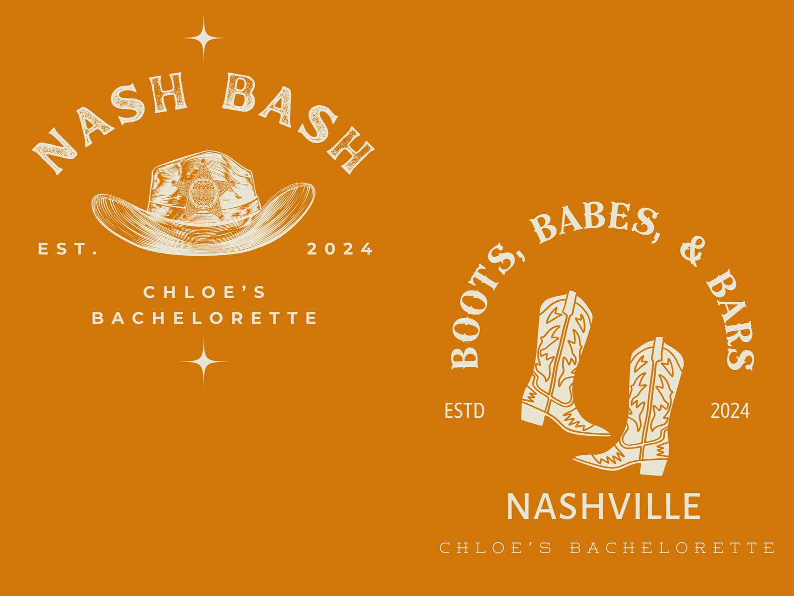 5 Editable Country and Western Themed Bachelorette Party Logos ...