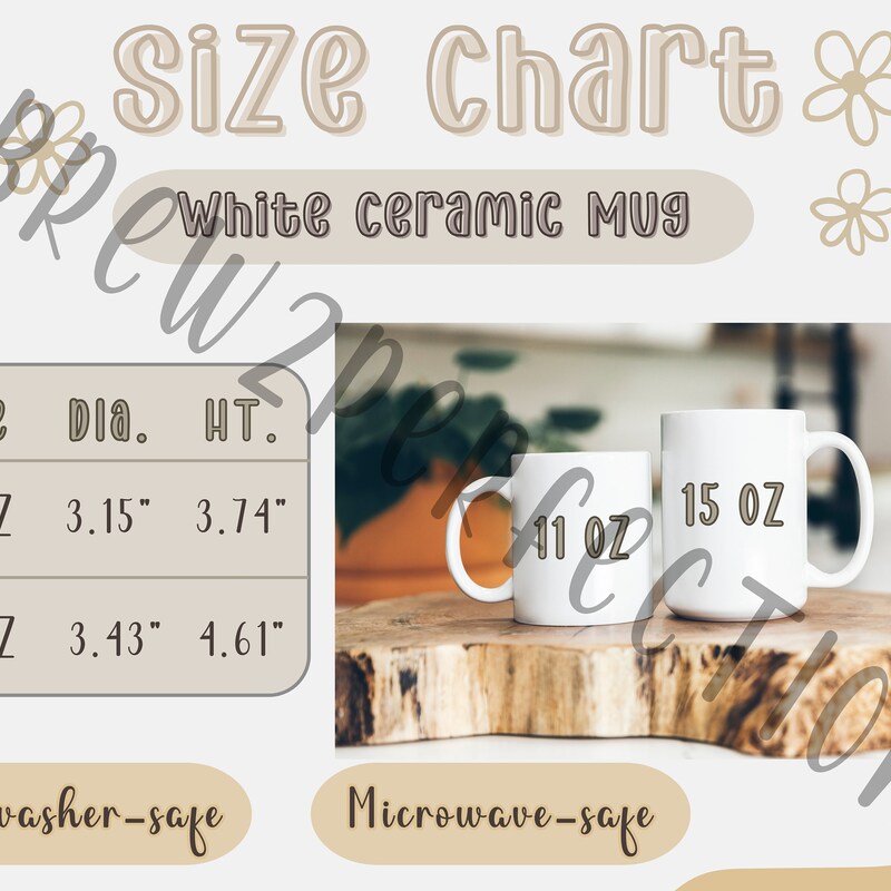 Mug Size Chart - Etsy