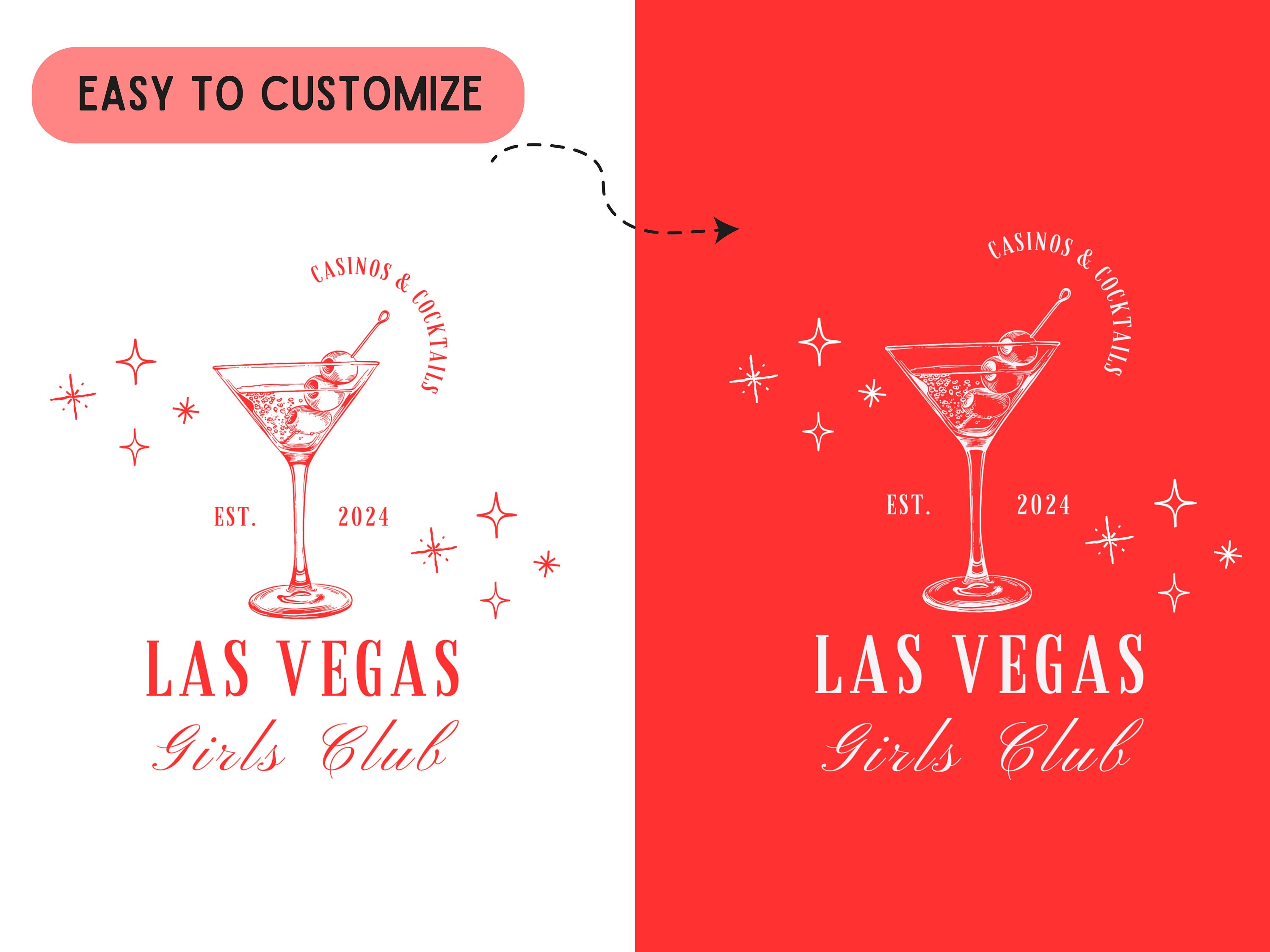 4 Custom Vegas Themed Bachelorette Party Logos, Las Vegas Inspired Bach ...
