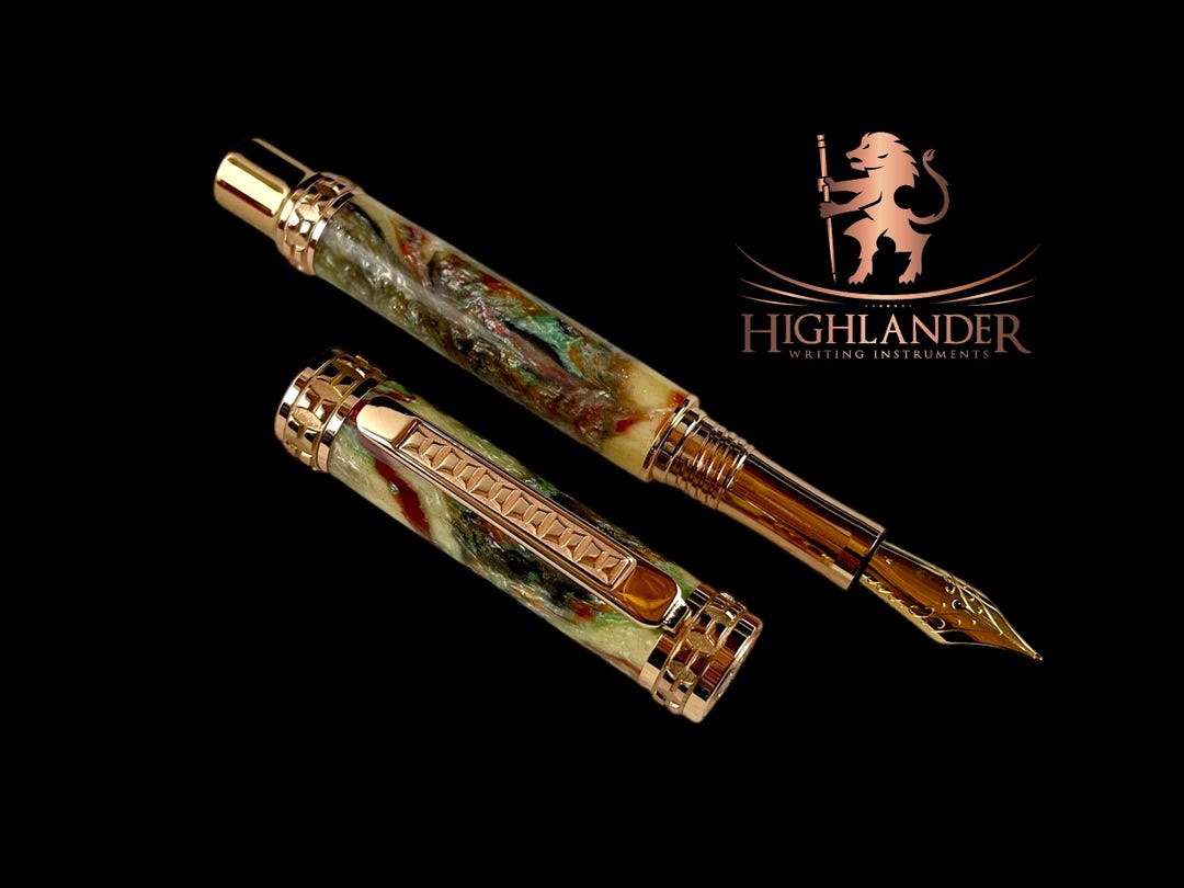 Edinburg Rose Gold italian Quartz Handmade Fountain Pen. Ink, Converter ...