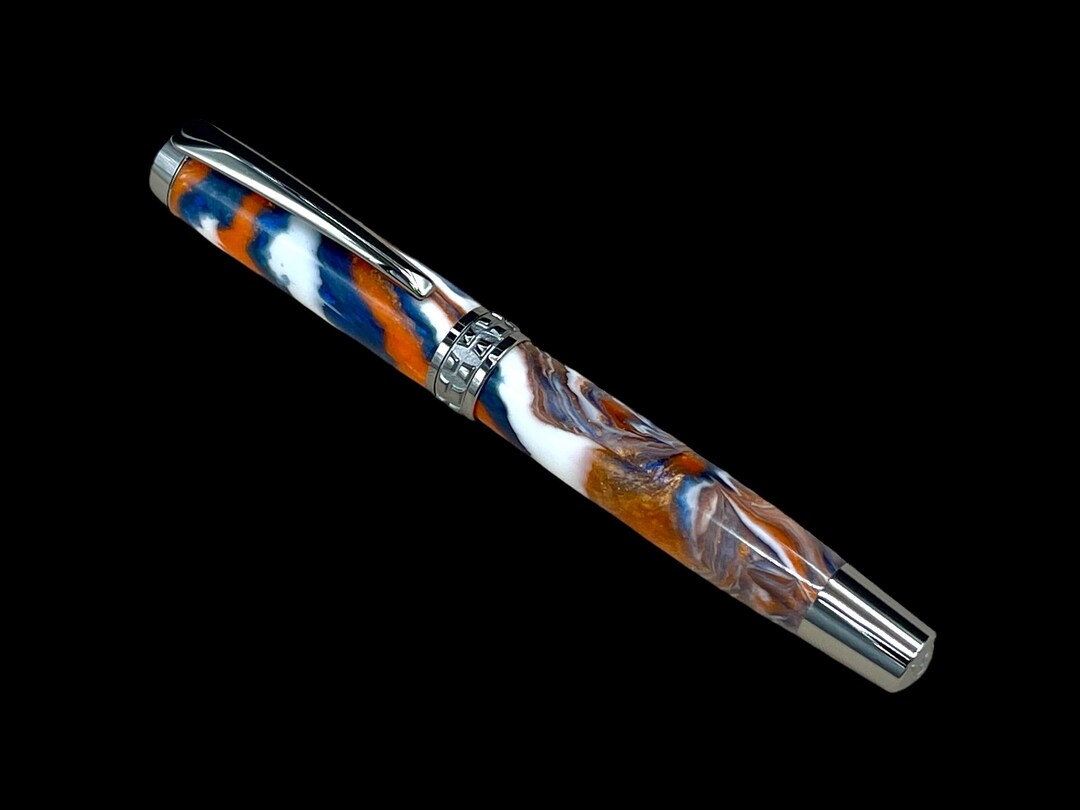 Black Titanium Handmade Acrylic Fountain Pen, Handcrafted in Colorado ...