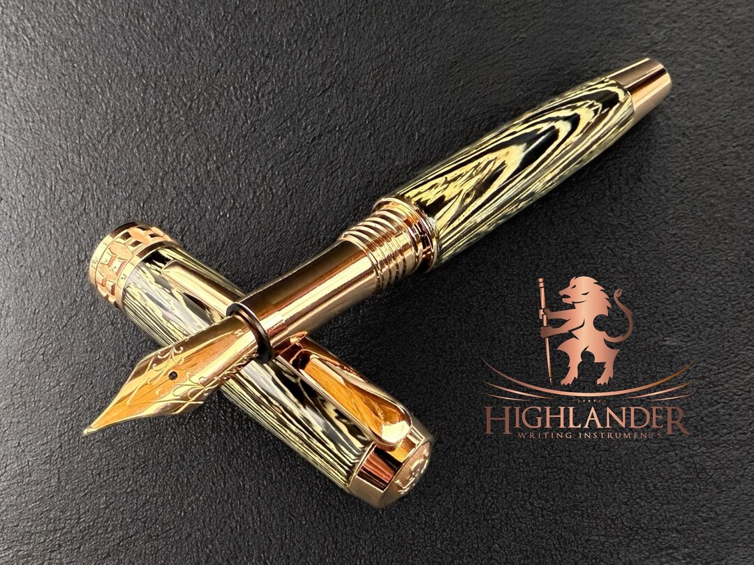 Exotic Wenge Wood Red Gold Fountain Pen - Etsy