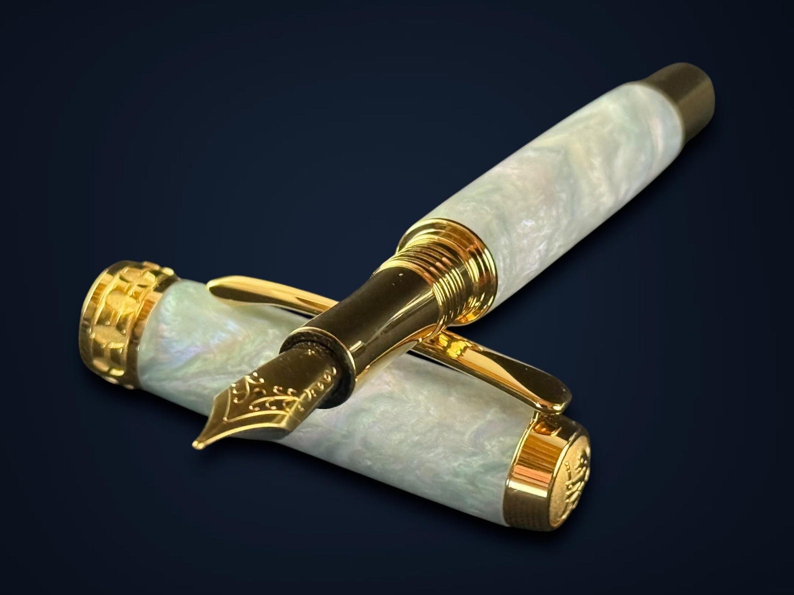 Sapphire Opal | Gold Fountain Pen | Luxury Birthstone Writing Gift - Etsy