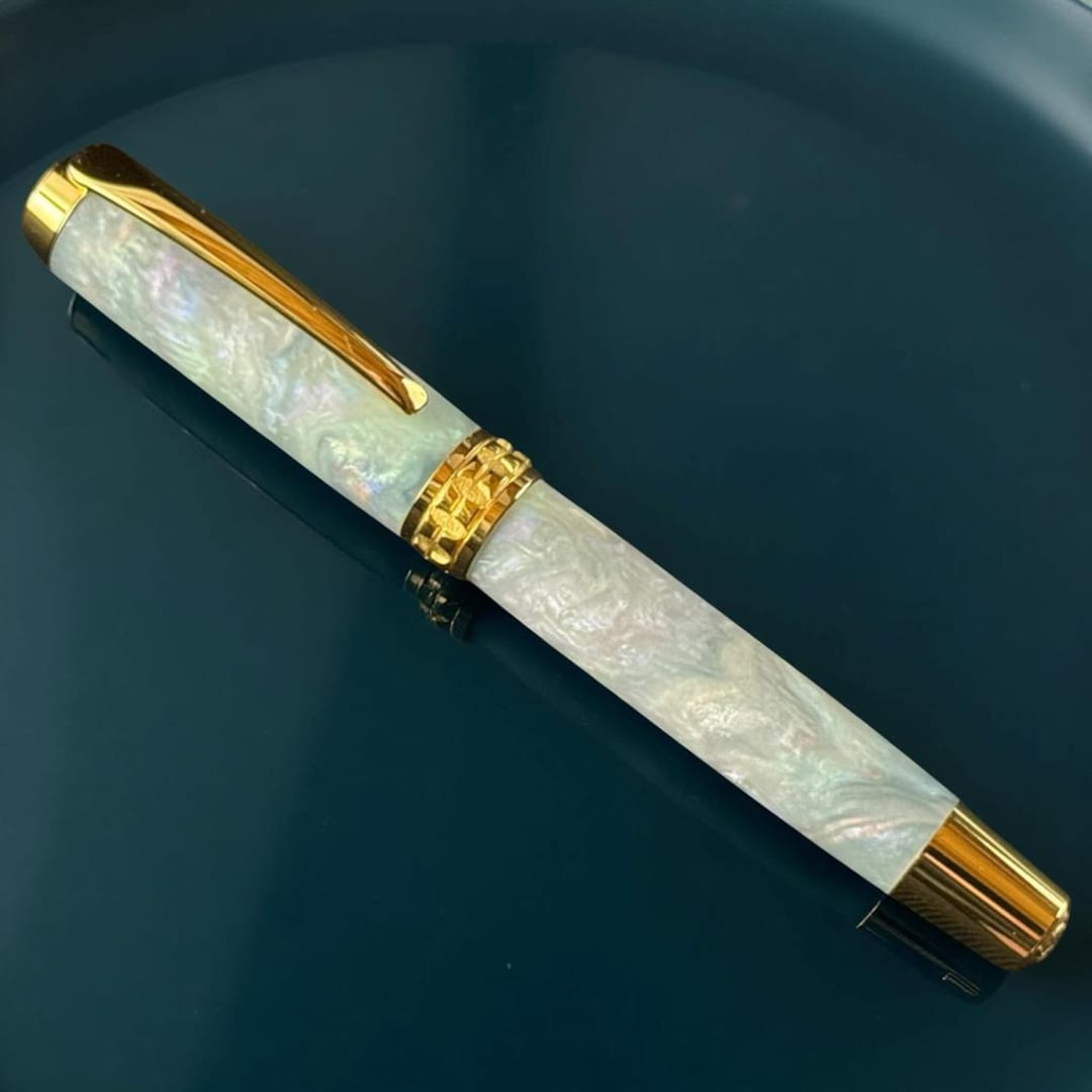 Sapphire Opal | Gold Fountain Pen | Luxury Birthstone Writing Gift - Etsy