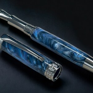 Black Titanium Fountain Pen, Artisan Handcrafted Writing Instrument ...