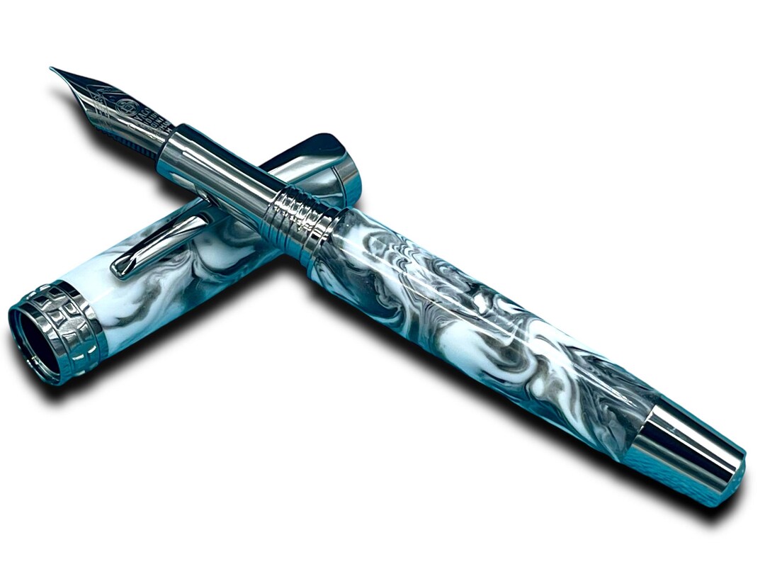 Timeless “imperial Black” Black Titanium Fountain Pen - Etsy