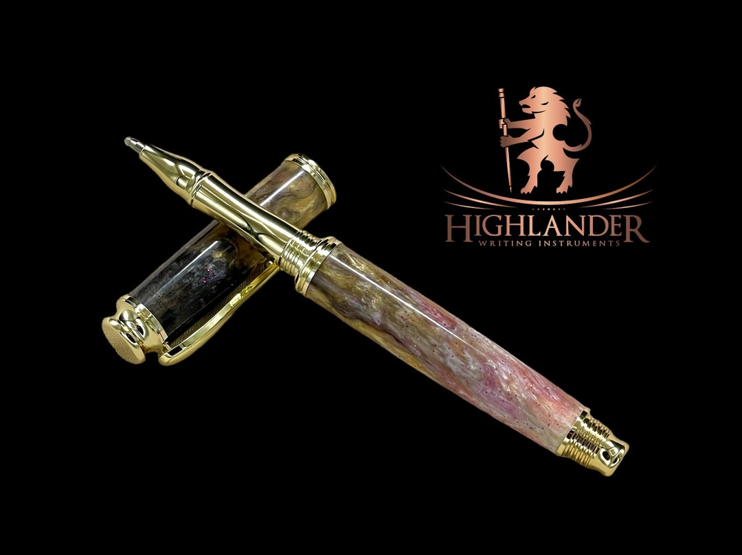 Elegant Gold Rollerball Pen, Artisan Handcrafted Writing Instrument ...